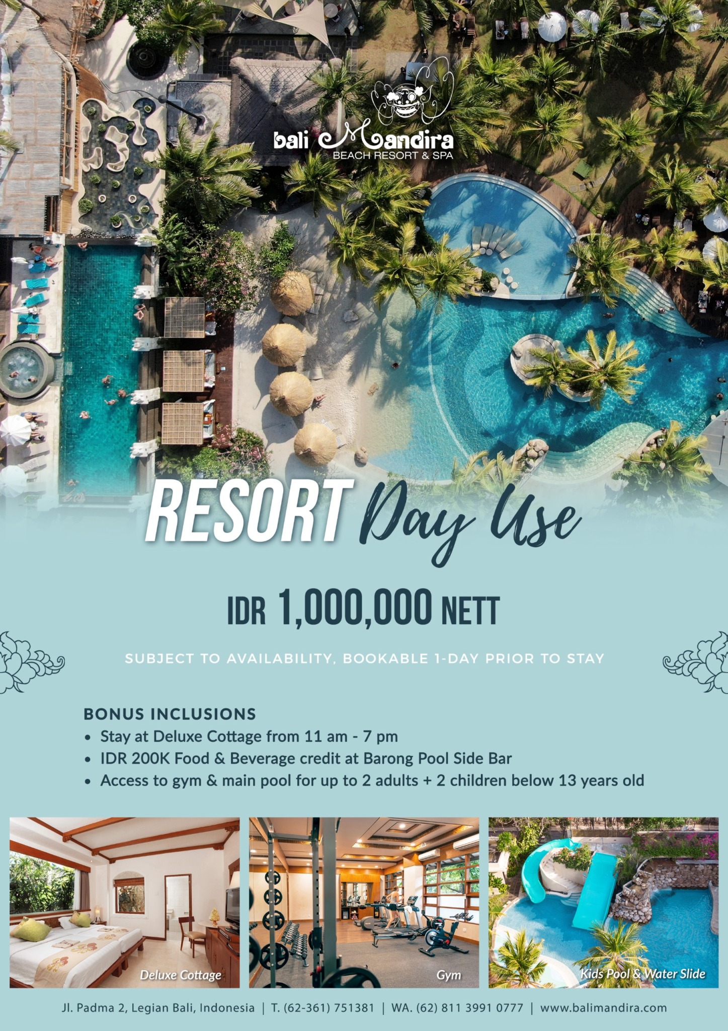 Resort Day Use - Bali Mandira Beach Resort & Spa